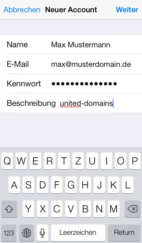 E-Mail-Postfach auf iPhone einrichten | united-domains Guide