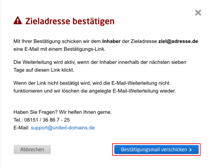 E-Mail-Weiterleitung einrichten | united-domains