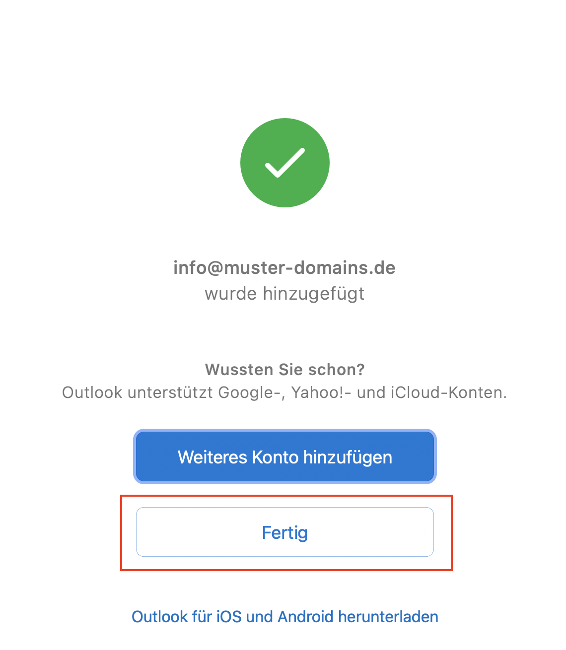 Wie richte ich in Microsoft Outlook 2016 mein E-Mail-Postfach ein?