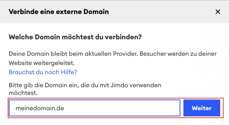 Wie verbinde ich meine Domain mit einer Website bei Jimdo?